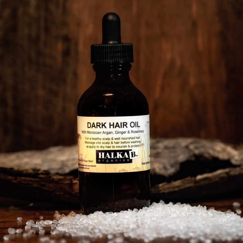 Strengthening Hair Oil for Dark Hair with Moroccan Argan, Ginger & Ros